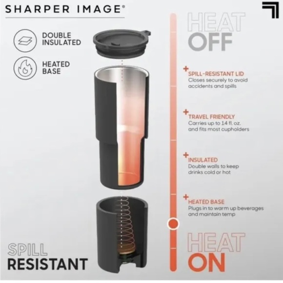 Sharper Image | Dining | Sharper Image Heated Insulated Mug | Poshmark